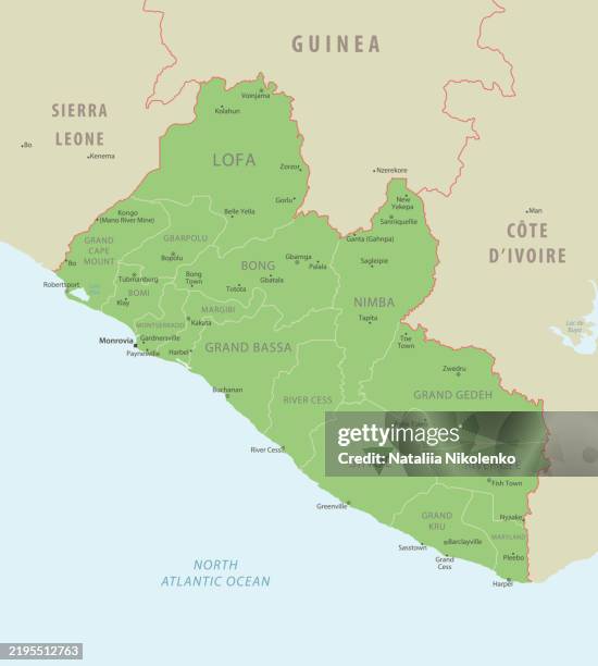 Liberia Detailed Map With Regions And Cities Of The Country High Res