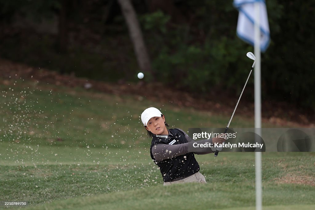 Jiwon Jeon of South Korea plays a shot during the first round of the ... Jiwon Jeon of South Korea plays a shot during the first round of the ...