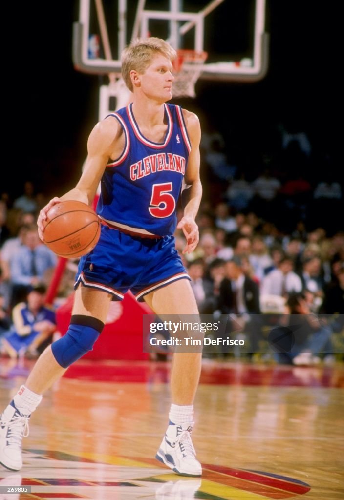 Guard Steve Kerr of the Cleveland Cavaliers moves the ball during a ... Guard Steve Kerr of the Cleveland Cavaliers moves the ball during a ...