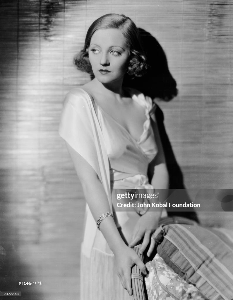 American Film Star Tallulah Bankhead Wearing A Silk Negligee In A