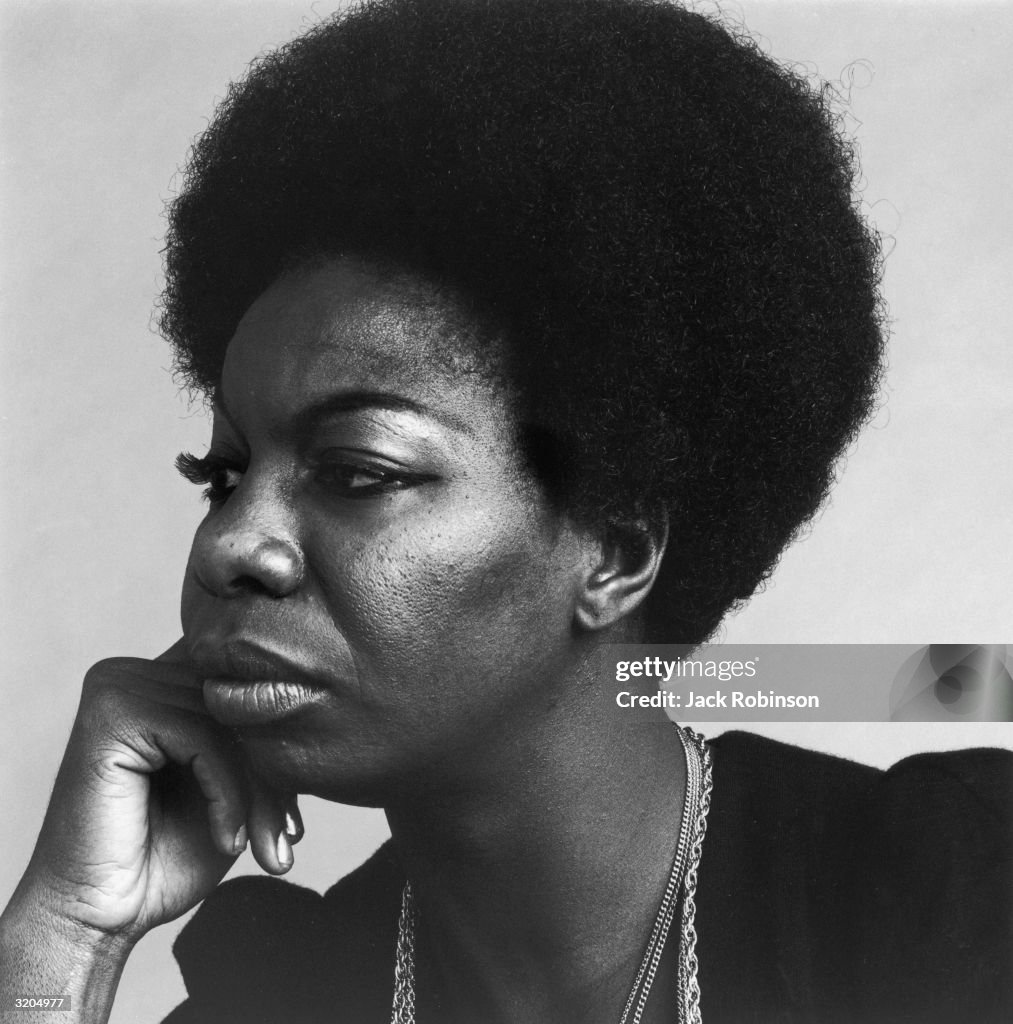 Headshot Profile Portrait Of American Vocalist Nina Simone Resting