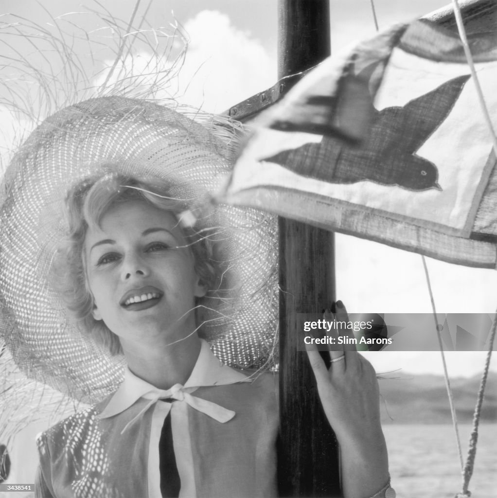 Hungarian Born Film Actress Eva Gabor On A Boating Day Trip During A