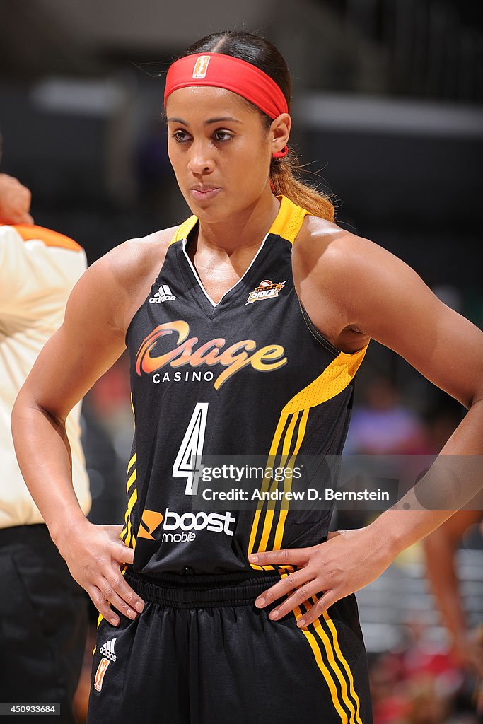 Skylar Diggins Of The Tulsa Shock Stands On The Court Against The Los