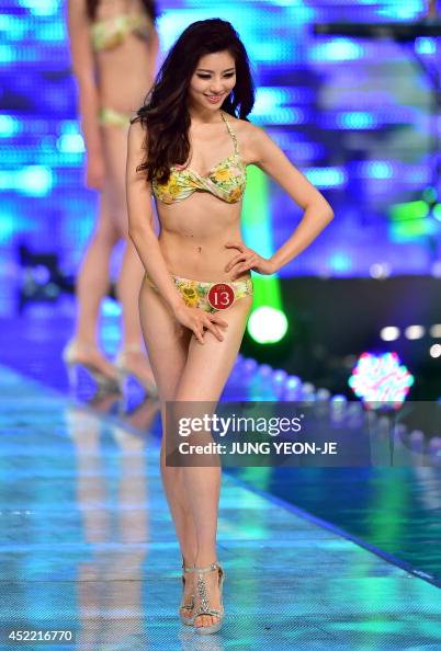 This Picture Taken On July 15 2014 Shows Kim Seo Yeon In The News