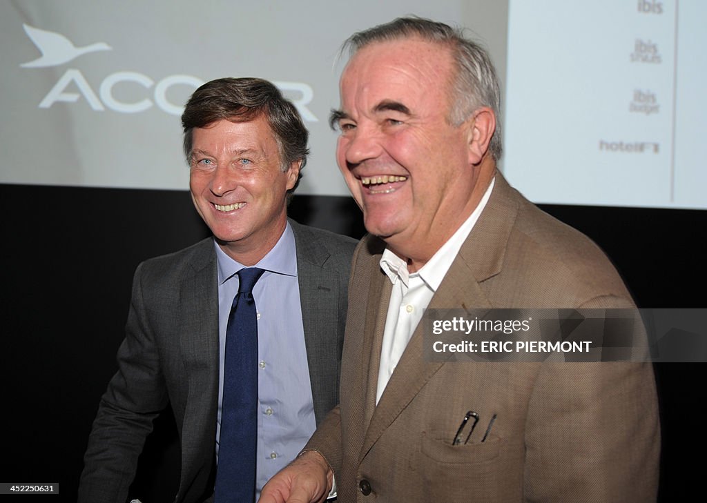 French hotel chain Accor CEO Sebastien Bazin poses with the group's ... French hotel chain Accor CEO Sebastien Bazin poses with the group's ...