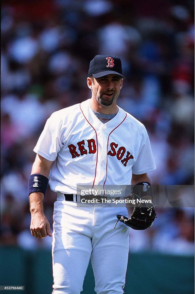 Lou Merloni Of The Boston Red Sox Fields During A Game Against The