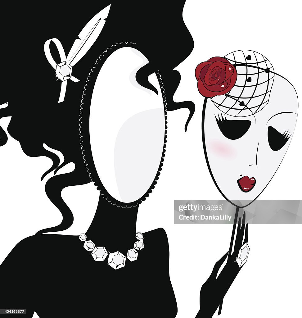 Ladymirror With Mask High Res Vector Graphic Getty Images