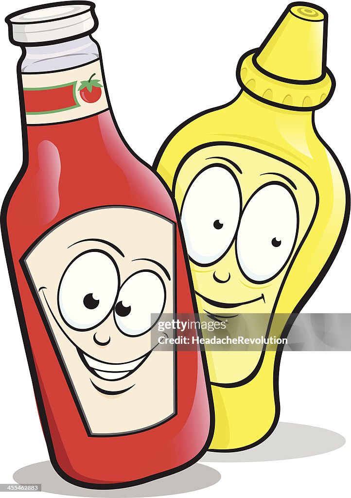 Ketchup And Mustard Cartoon High Res Vector Graphic Getty Images