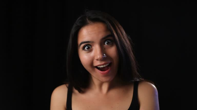 1 315 One Young Woman And Surprise And Portrait Stock Videos Footage