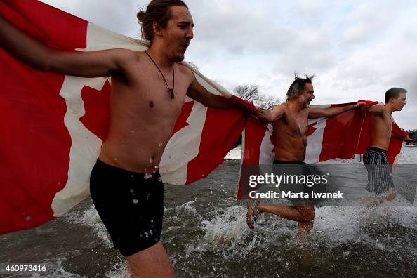 January 1 People Run Into Lake Ontario During The Courage Polar Bear