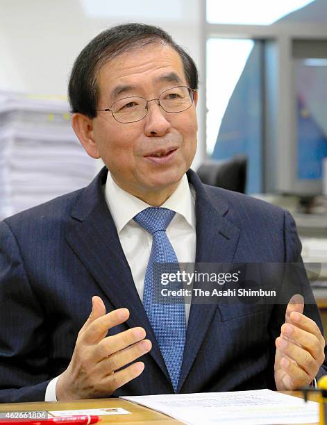 Seoul Mayor Park Won Soon Interview Photos And Premium High Res