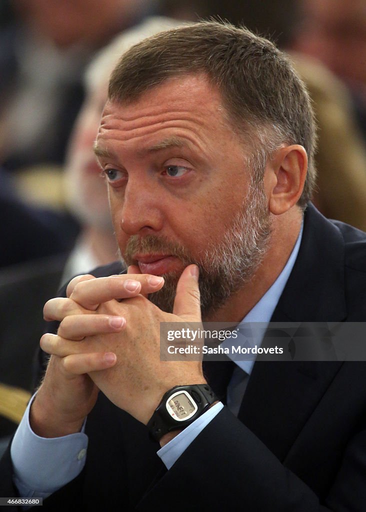 Russian Billionaire And Businessman Oleg Deripaska Attends The News