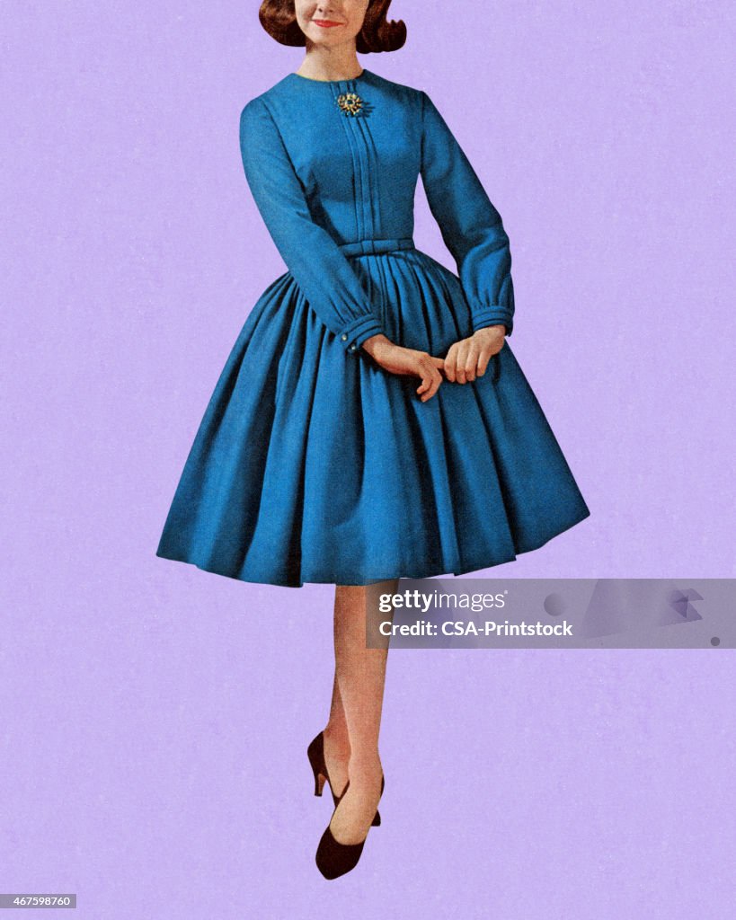 Woman Wearing Blue Dress High Res Vector Graphic Getty Images