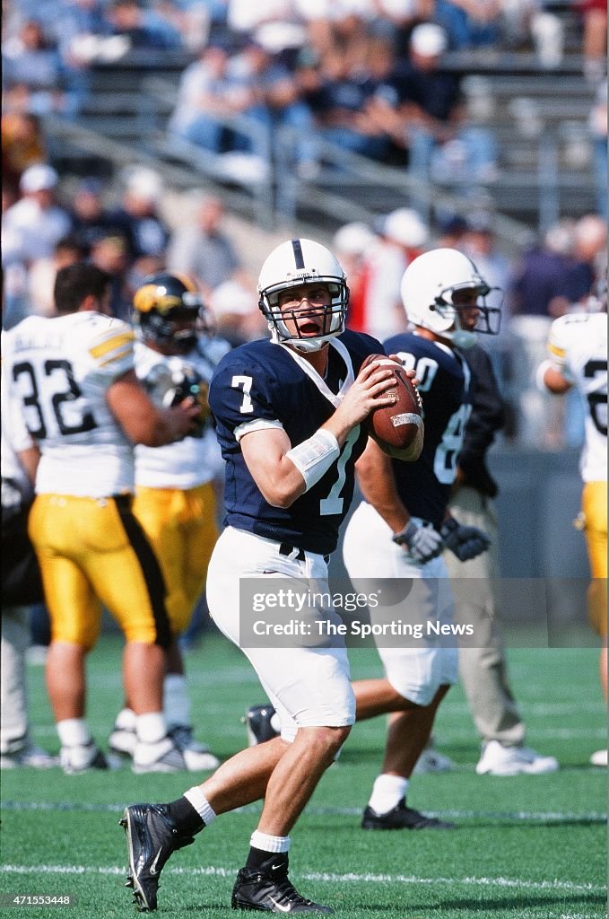 Zack Mills Of The Penn State Nittany Lions Warms Up Against The Iowa