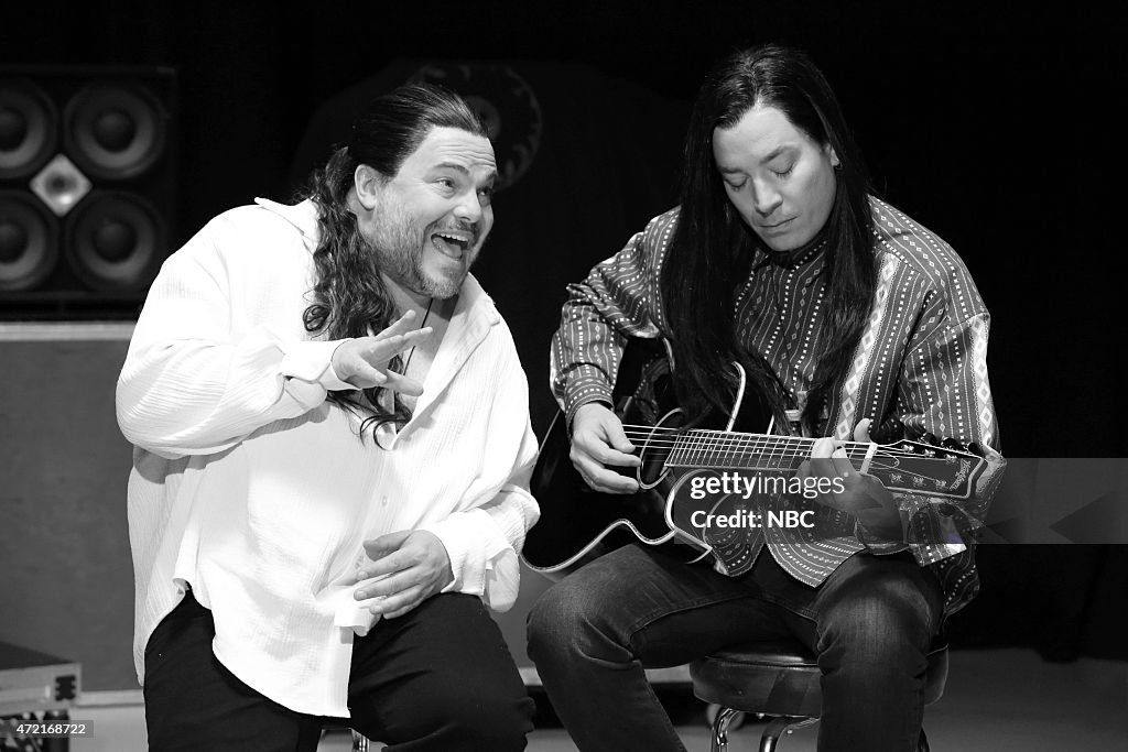 Musician Jack Black And Host Jimmy Fallon During The More Than News