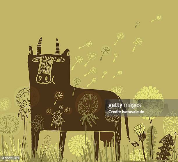 Cow Eating Grass Illustration Photos And Premium High Res Pictures