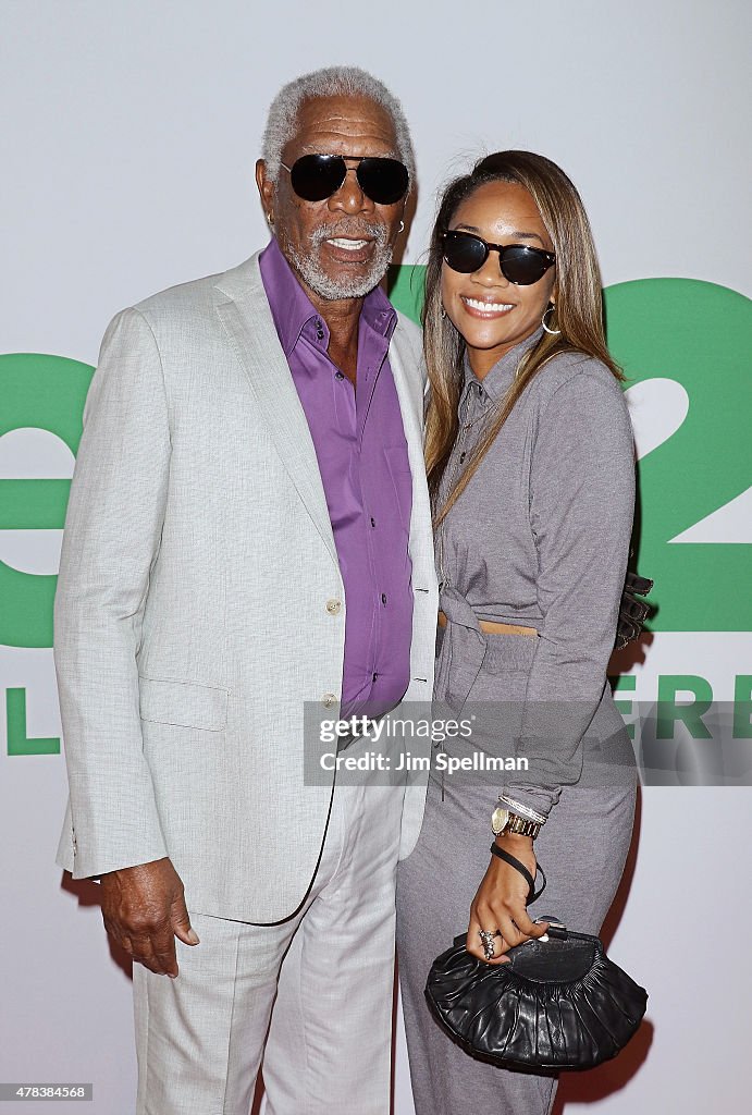 Actor Morgan Freeman And Granddaughter Alexis Freeman Attends The