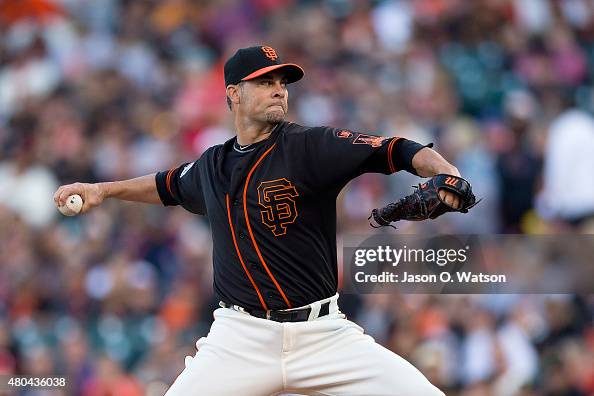 Ryan Vogelsong Of The San Francisco Giants Pitches Against The News