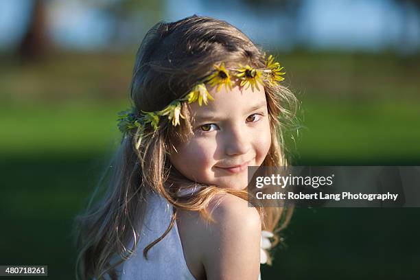 Girl With Daisy Chain In Her Hair Photos And Premium High Res Pictures Getty Images
