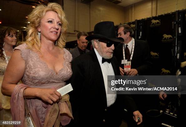 Singer Songwriter Merle Haggard And Wife Theresa Ann Lane Attend The