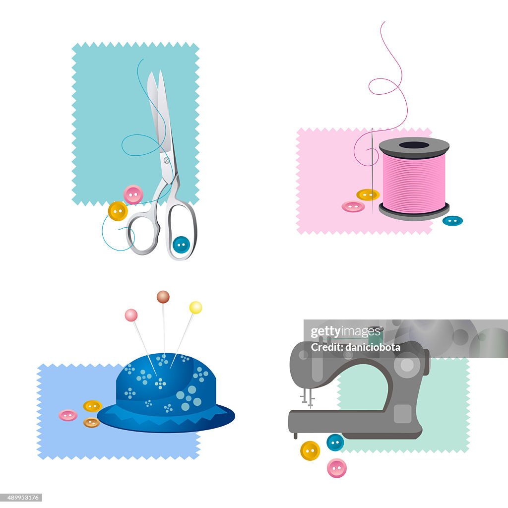 Sewing Icons High Res Vector Graphic Getty Images