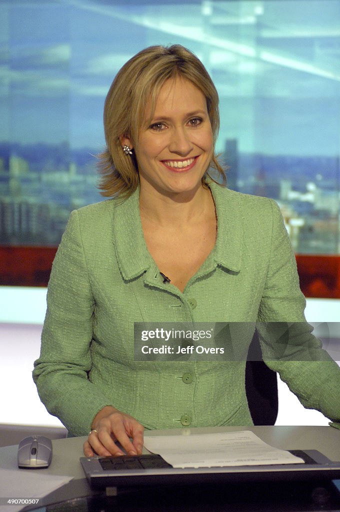 Newsreader And Presenter Sophie Raworth On The Set Of The Bbc One