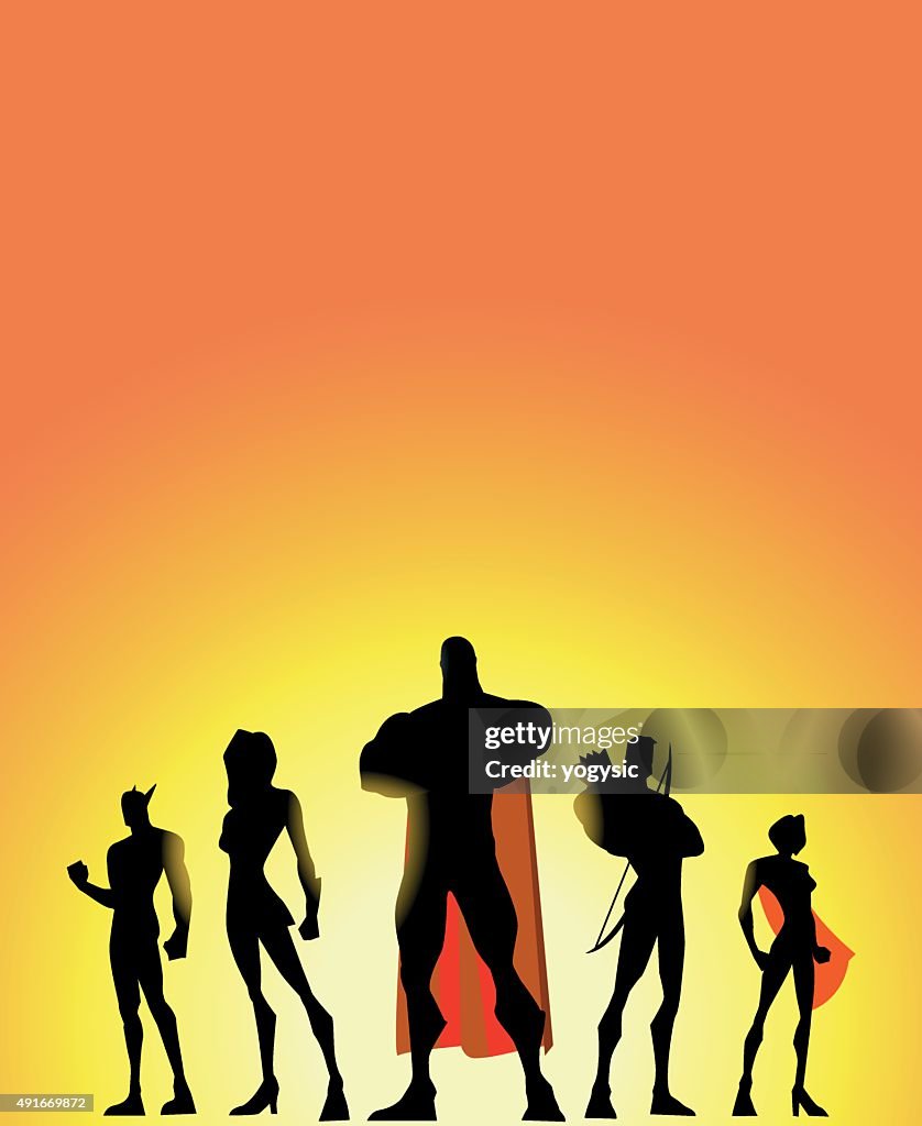 Vector Superhero Team Silhouette High Res Vector Graphic Getty Images