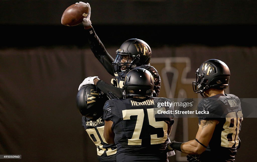 Cortez Lewis of the Wake Forest Demon Deacons celebrates after... News ... Cortez Lewis of the Wake Forest Demon Deacons celebrates after... News ...