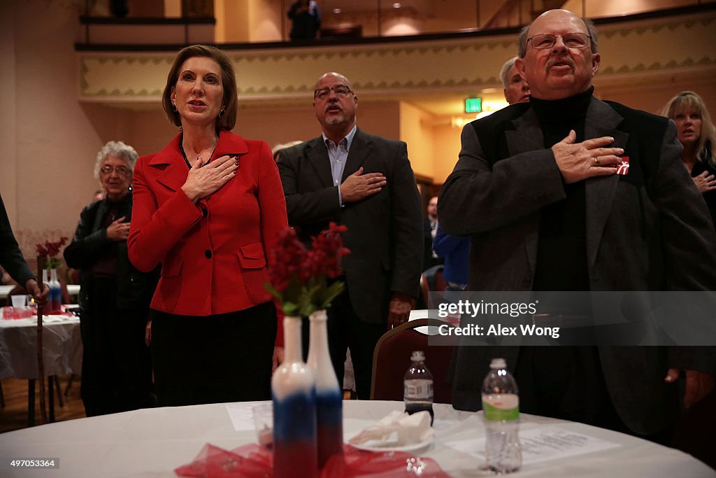 Republican Presidential Candidate Carly Fiorina Recites The Pledge Of
