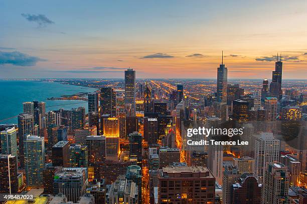 Chicago Sunset Skyline Photos And Premium High Res Pictures Getty Images
