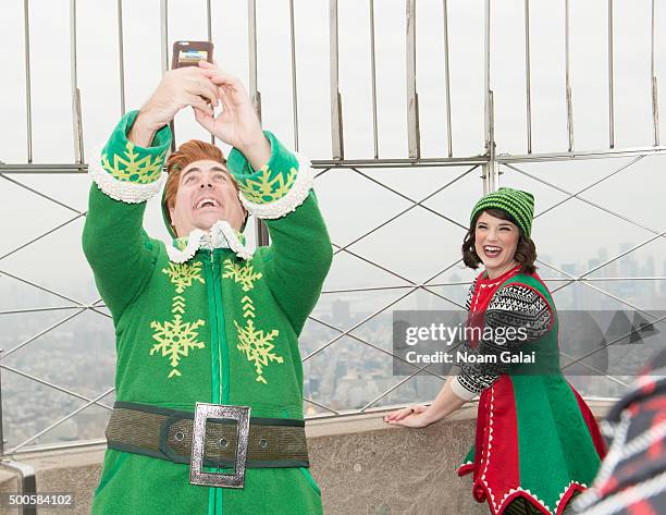 Buddy The Elf And Jovie From Elf The Musical Visit The Empire State