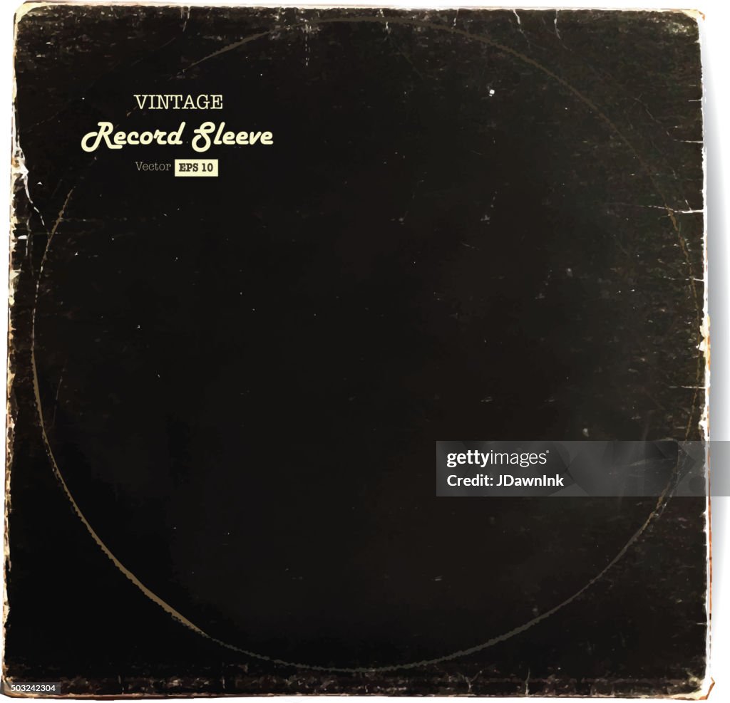 Vintage Worn Vinyl Record Sleeve Blank In Black High Res Vector Graphic Getty Images