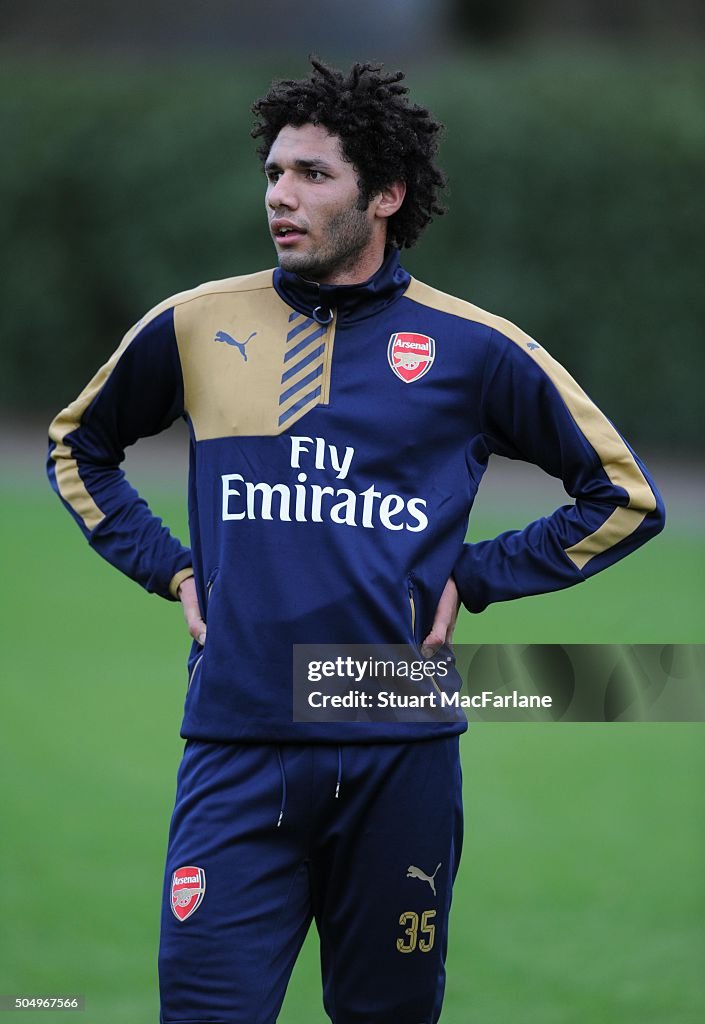 New Arsenal Signing Mohamed Elneny At London Colney On January 14