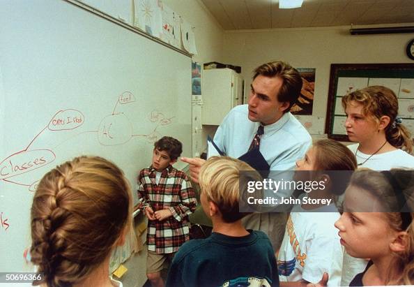 Blind mountaineer/ teacher Erik Weihenmayer standing in front of ... Blind mountaineer/ teacher Erik Weihenmayer standing in front of ...