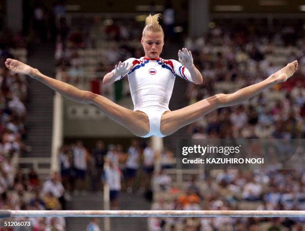 Russian Svetlana Khorkina Performs In The Womens Uneven Bars Final