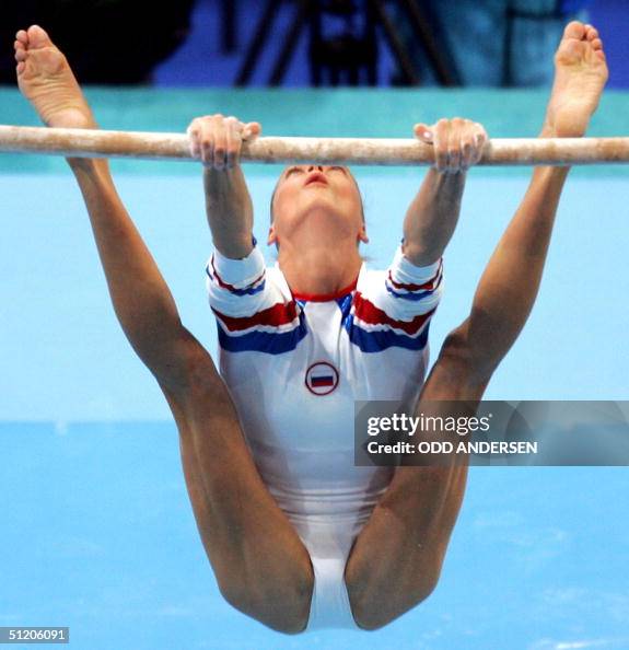 Russian Svetlana Khorkina Performs In The Womens Uneven Bars Final