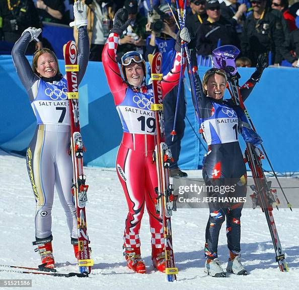 Swedish silver medalist Anja Paerson, Croatian gold medalist Janica ... Swedish silver medalist Anja Paerson, Croatian gold medalist Janica ...