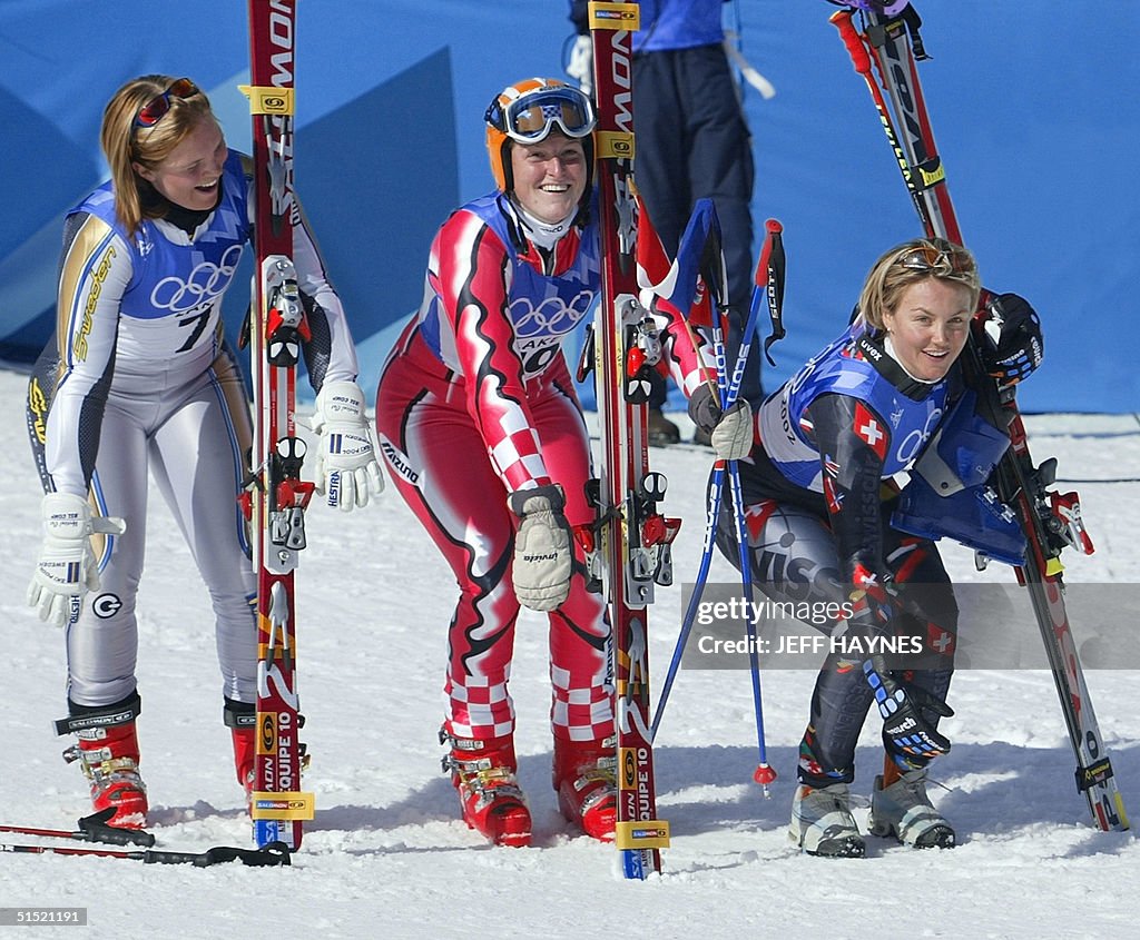 Swedish silver medalist Anja Paerson, Croatian gold medalist Janica ... Swedish silver medalist Anja Paerson, Croatian gold medalist Janica ...