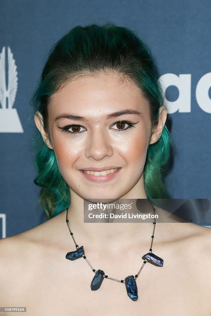 Actress Nicole Maines Arrives At The 27th Annual Glaad Media Awards