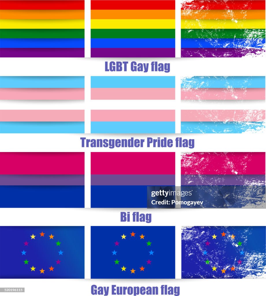 Lgbt Gay Flags Vector Illustrations Set High Res Vector Graphic Getty
