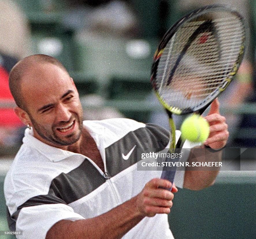 Us Davis Cup Tennis Player Andre Agassi Hits A Forehand During The News Photo Getty Images
