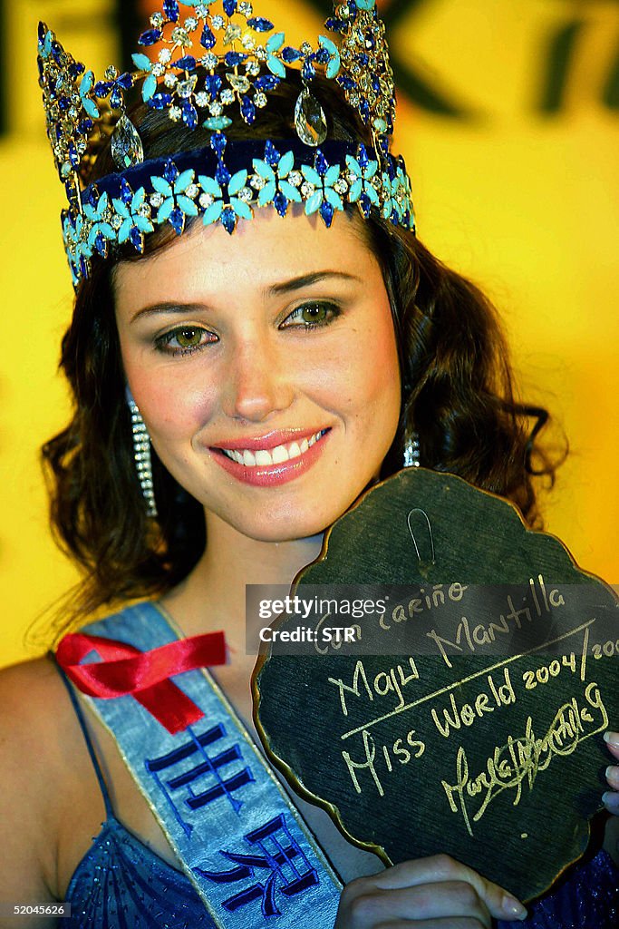 Miss World 2004 Maria Julia Mantilla Garcia Of Peru Poses During An