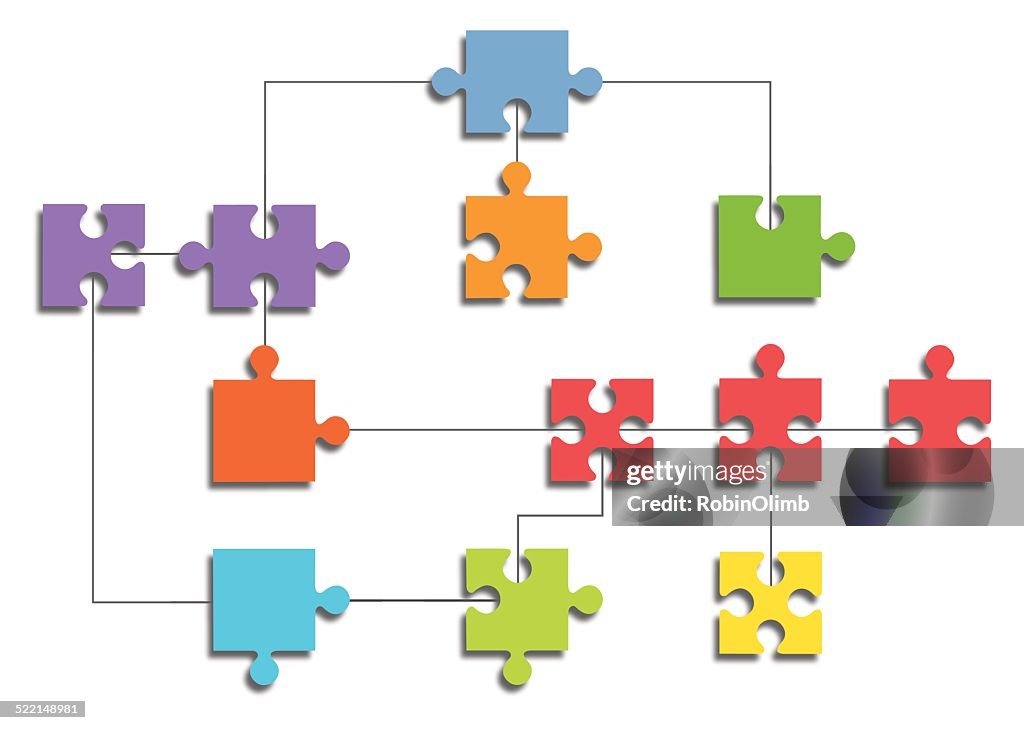 Puzzle Pieces Flow Chart High Res Vector Graphic Getty Images