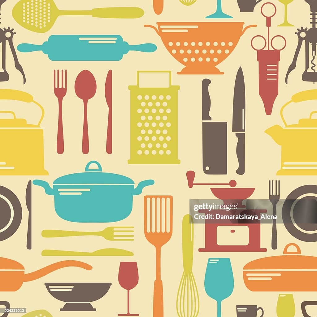 Seamless Vector Kitchen Background High-res Vector Graphic - Getty Images