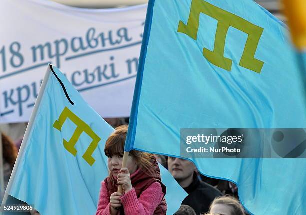 Crimean Tatar Flag Photos And Premium High Res Pictures Getty Images