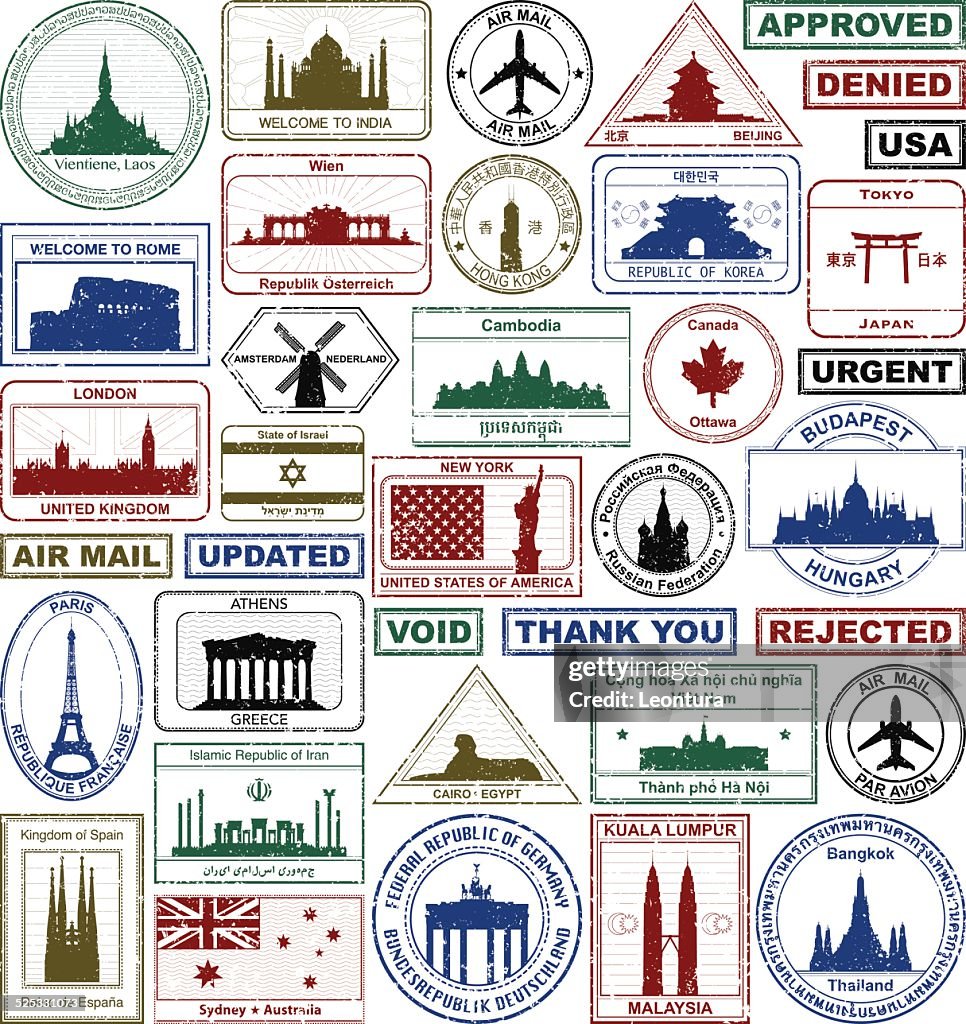 Passport Stamps High Res Vector Graphic Getty Images