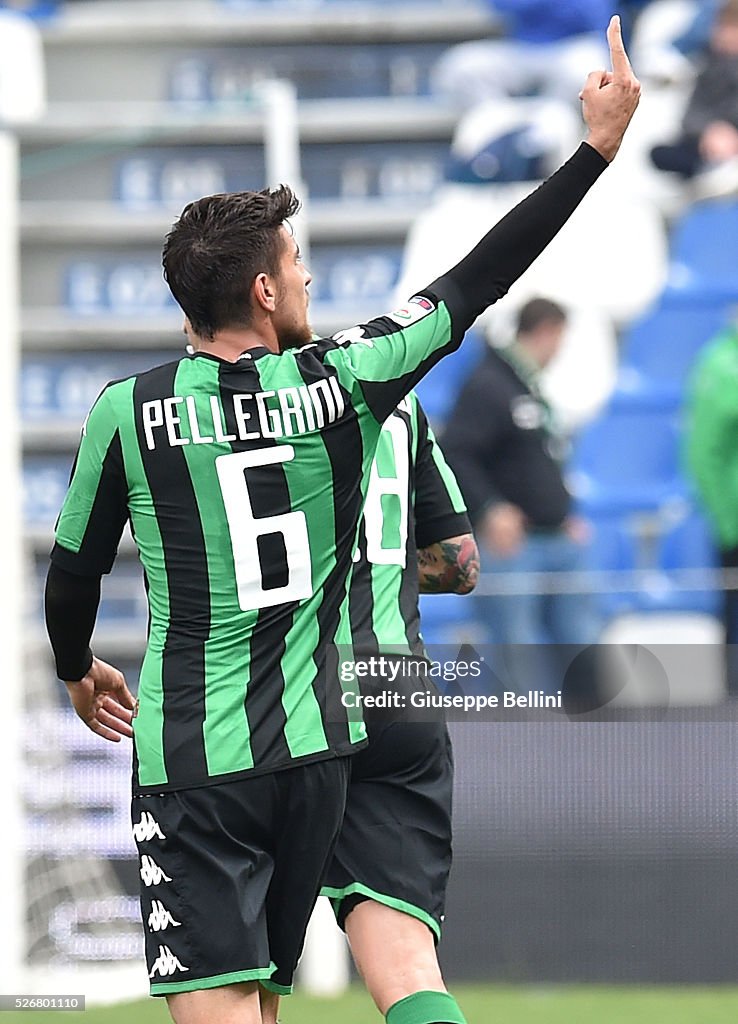 Lorenzo Pellegrini Of Us Sassuolo Calcio Celebrates After Scoring The