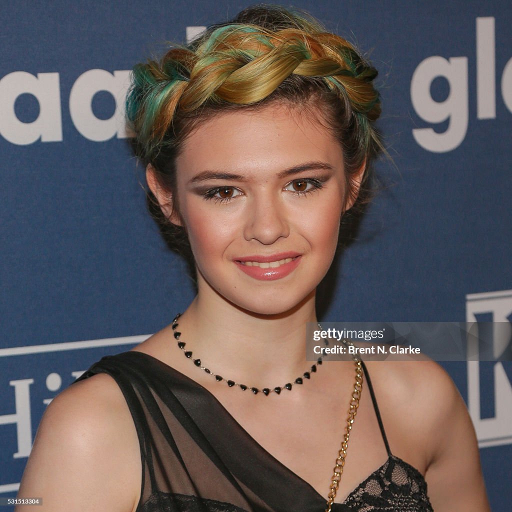Actress Nicole Maines Attends The 27th Annual Glaad Media Awards Held