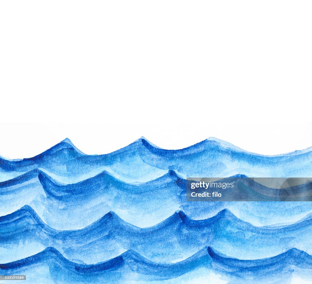 Watercolor Waves High Res Vector Graphic Getty Images
