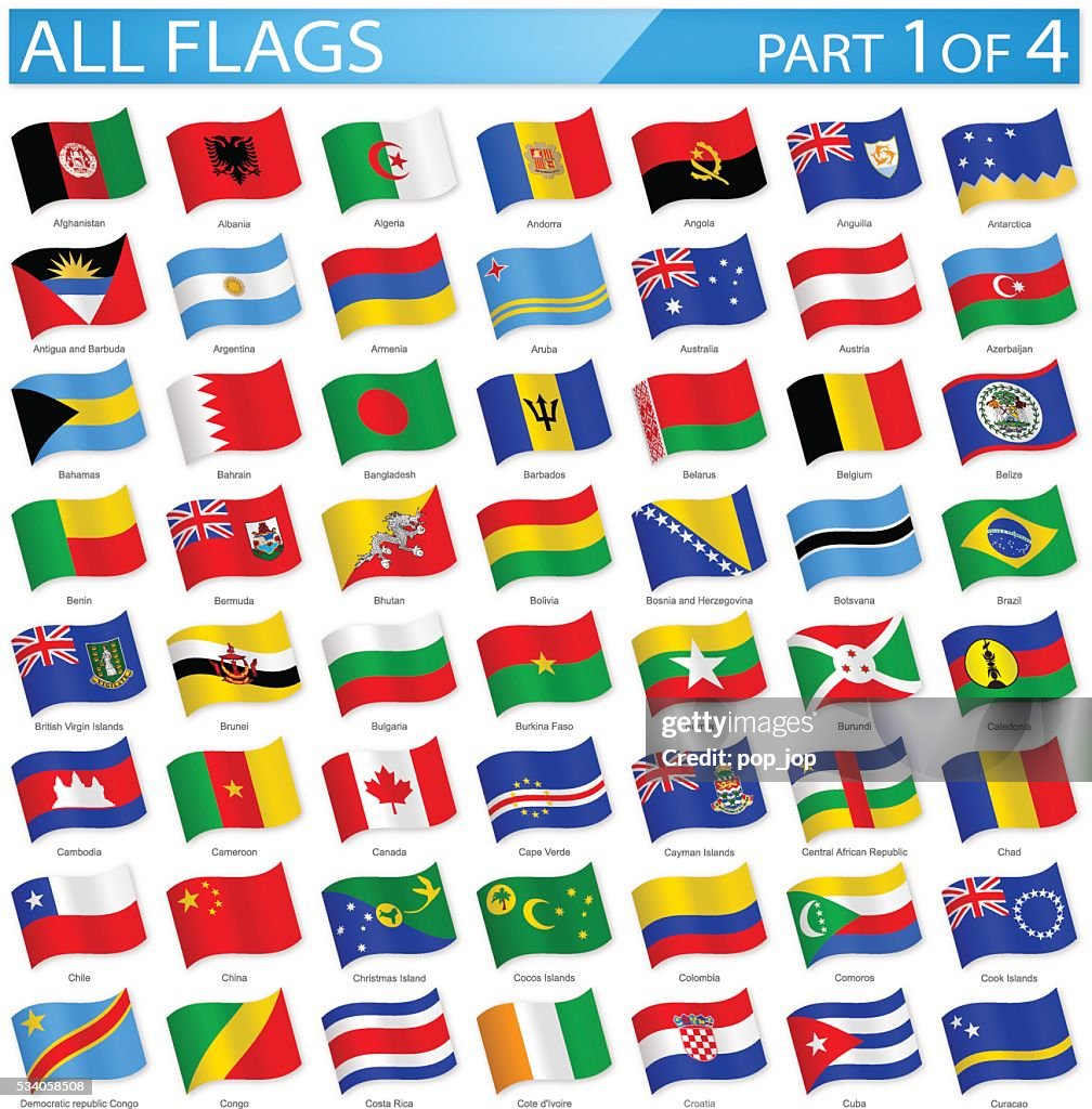 All World Flags Waving Icons Illustration High-Res Vector Graphic ... All World Flags Waving Icons Illustration High-Res Vector Graphic ...